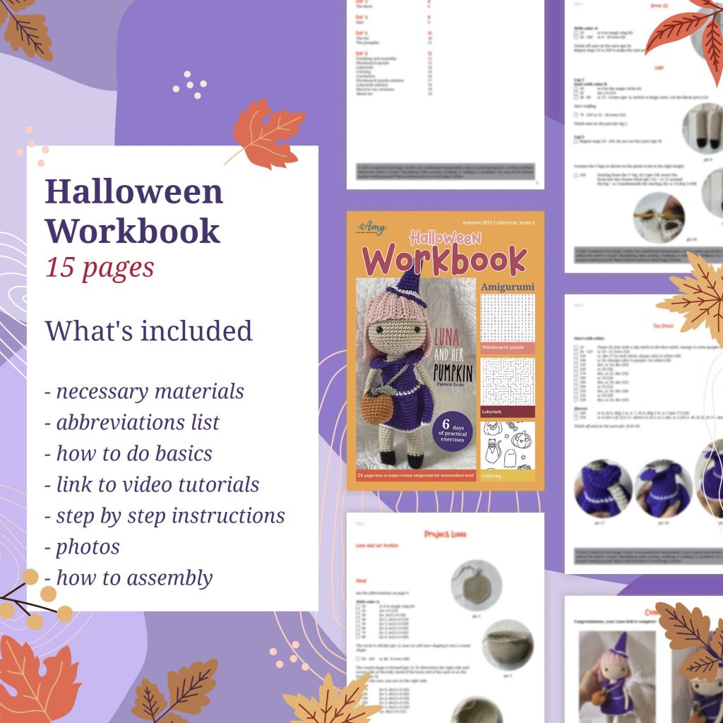 Crochet Halloween Workbook in english for intermediate level PDF - Amy ...