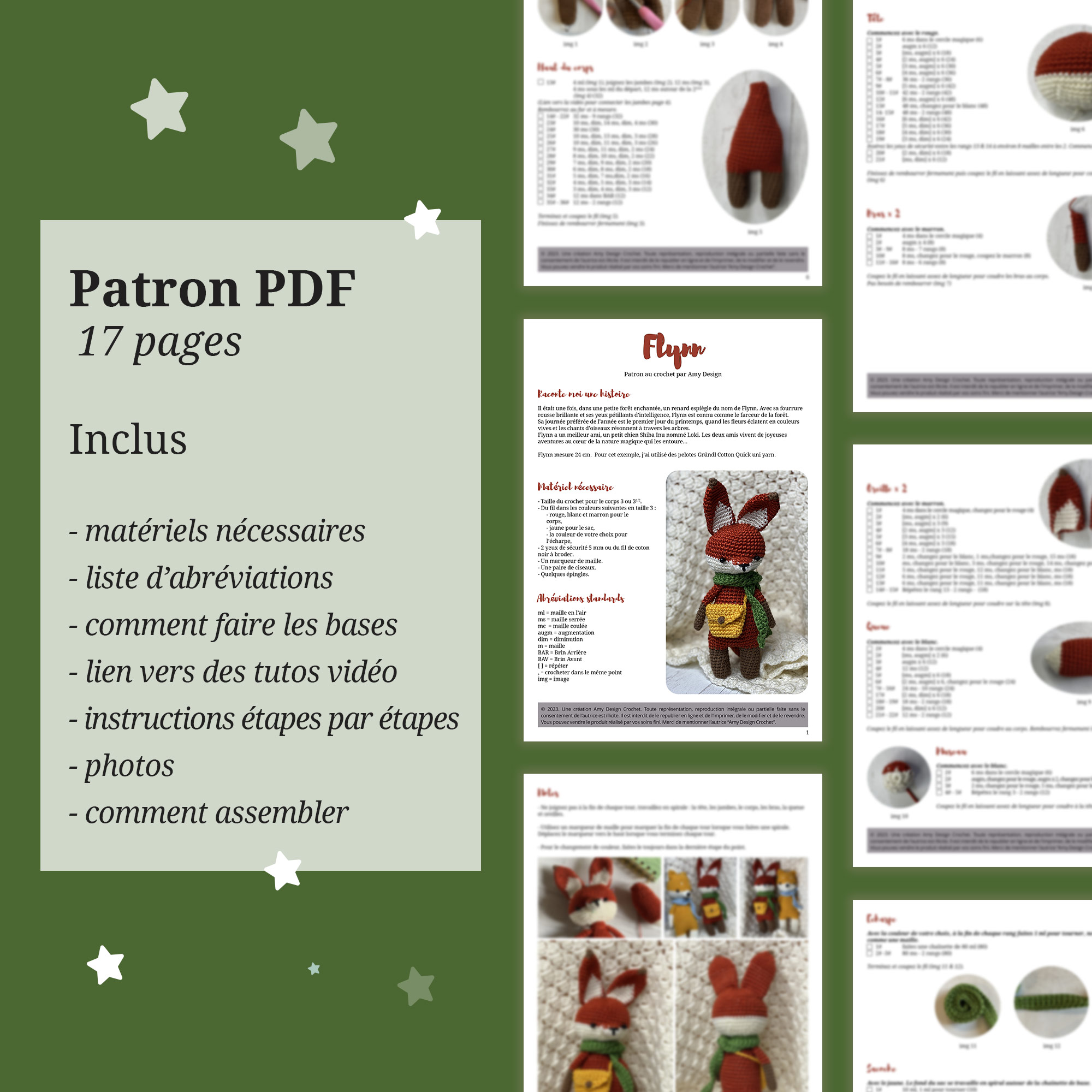 Amy Design Crochet Tutoriel amigurumi du renard Flynn au crochet niveau ...