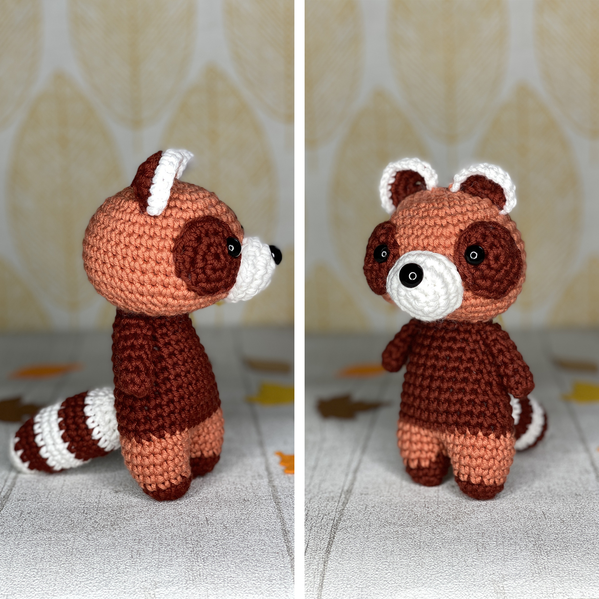 Patron au crochet du Panda Roux Ruby, niveau débutant - Amy Design Crochet
